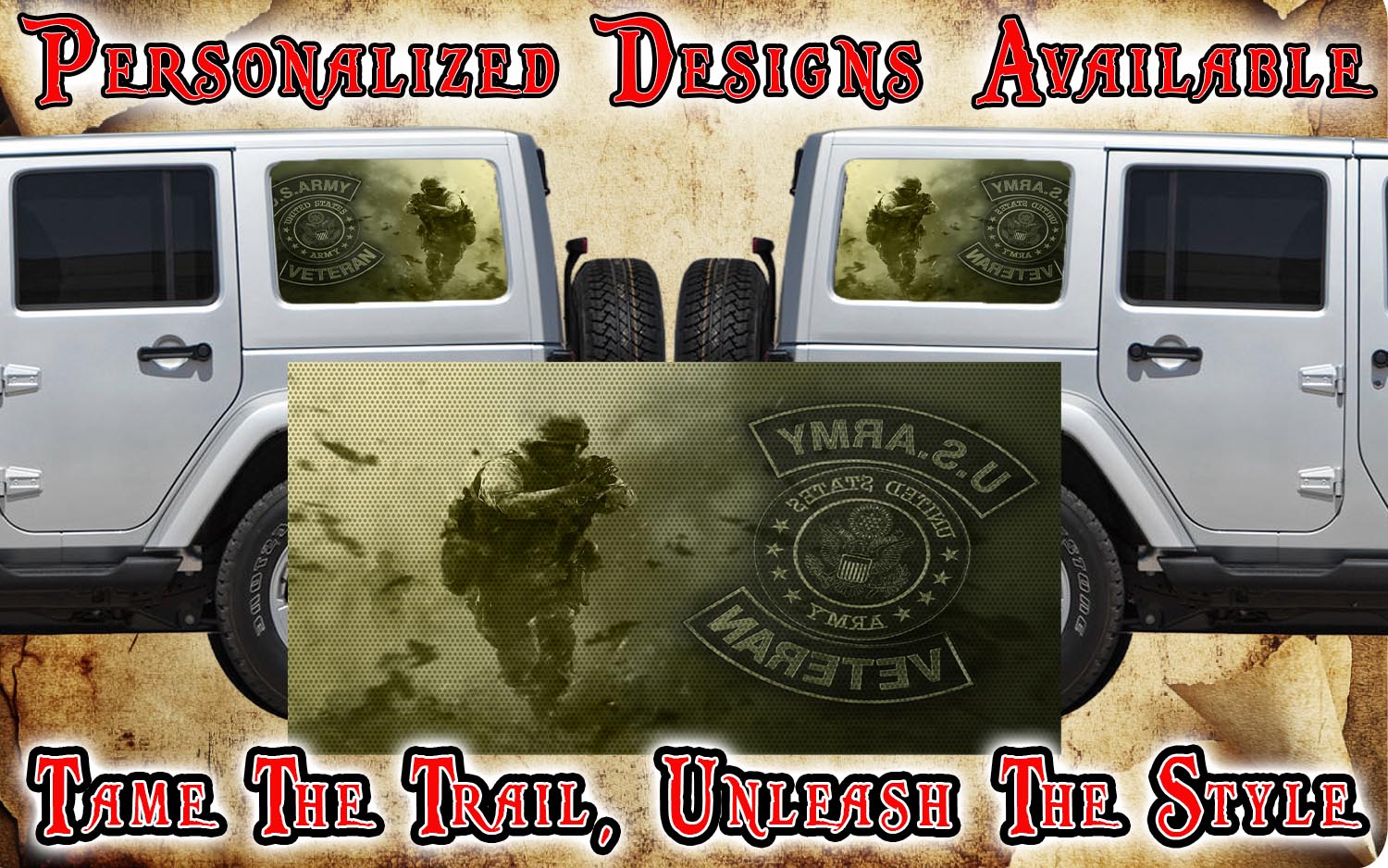 US Army Rear quarter window see through graphic. – L & M custom ...